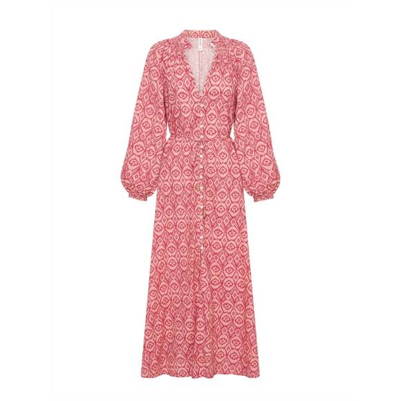 Kivari | Dresses | New Kivari Zahara Maxi Dress In Red Ikat | Poshmark
